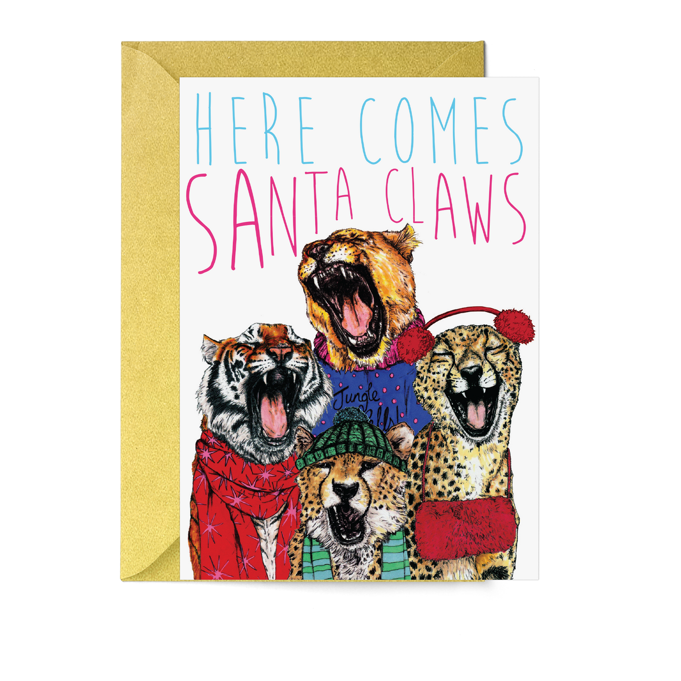 Caroling Cats 'Santa Claws' Christmas Card | Fawn & Thistle