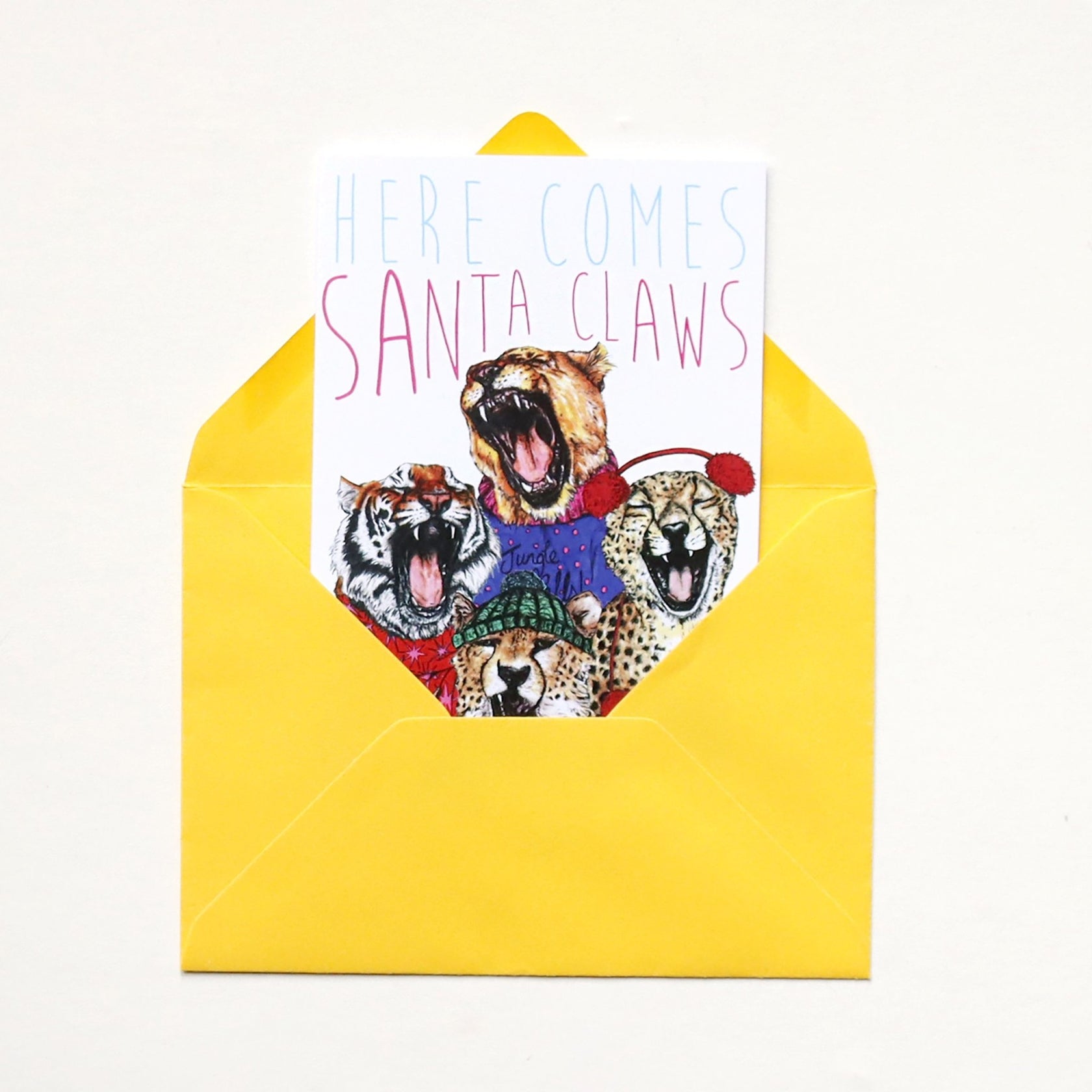 Caroling Cats 'Santa Claws' Christmas Card | Fawn & Thistle